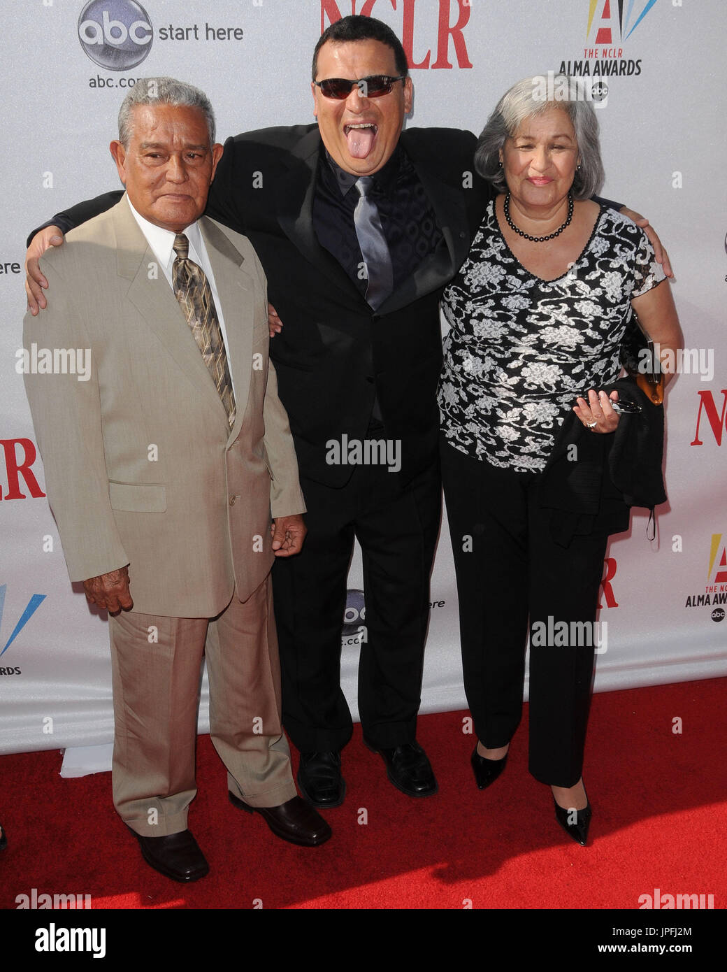 Carlos Mencia and Parents at The NCLR "2008 ALMA Awards" held at the ...