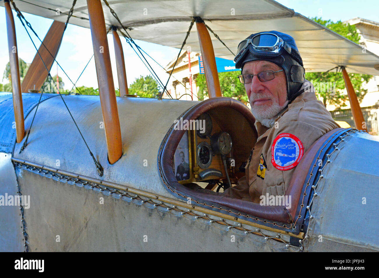 Bristol, UK. 1st August, 2017. Pilot David Bremner seen showing his WW ...