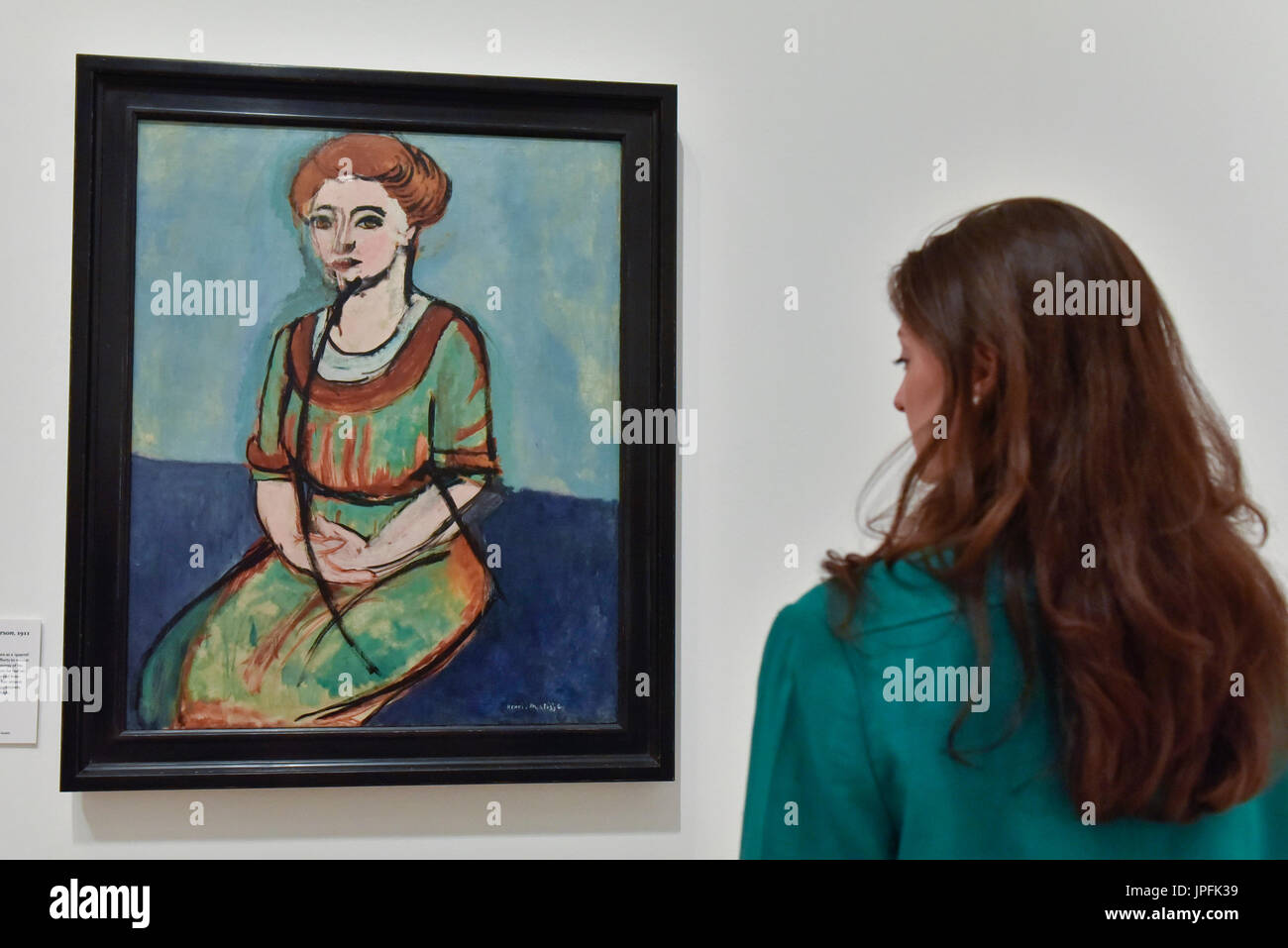 London, UK. 1 August 2017. A visitor views "Portrait of Olga Merson ...