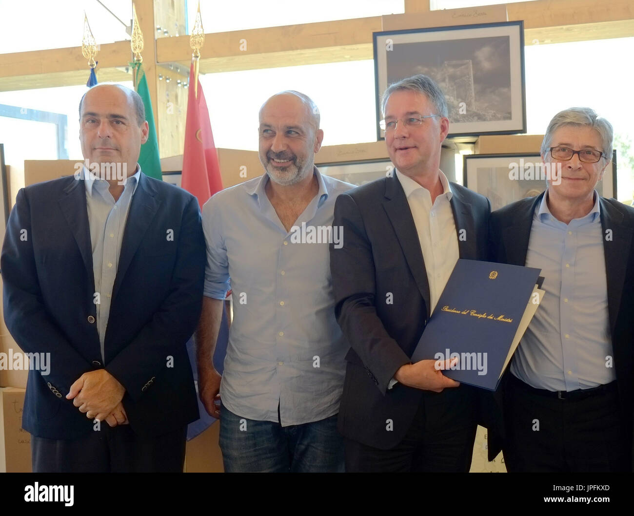 Gunther Adler (2-R), the German state secretary in the Ministry of ...