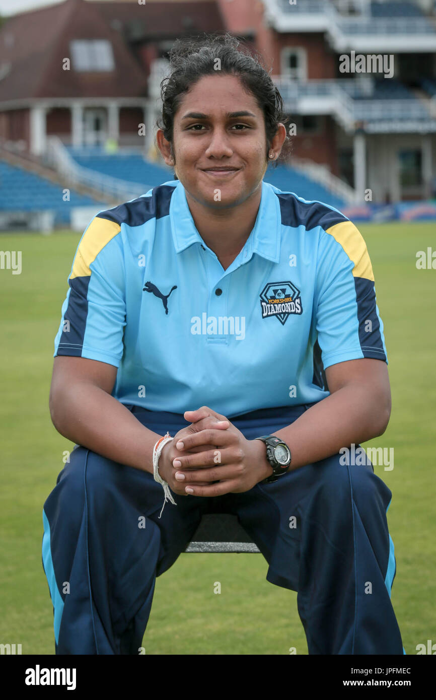 Leeds, UK. 01st Aug, 2017. Chamari Atapattu - Yorkshire Diamonds player ...