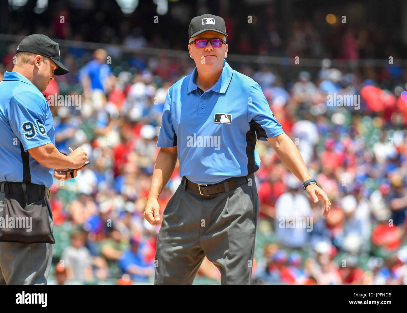 July 30, 2017: MLB umpire Bruce Dreckman #1 during an MLB game between ...