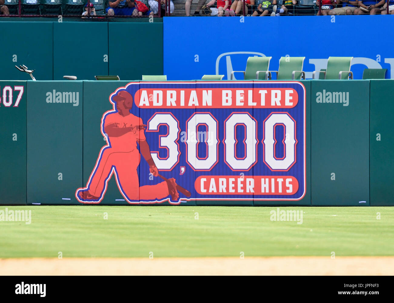 July 30, 2017: The banner was unveiled of Adrian Beltre after he hit ...