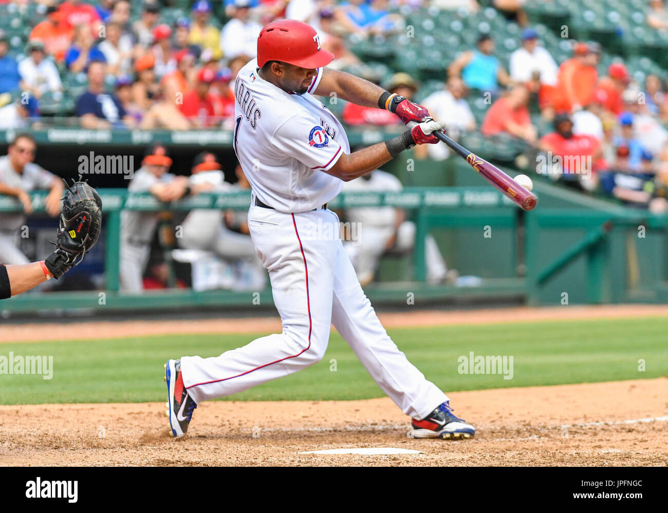 July 30, 2017: Texas Rangers shortstop Elvis Andrus #1 at bat during an ...