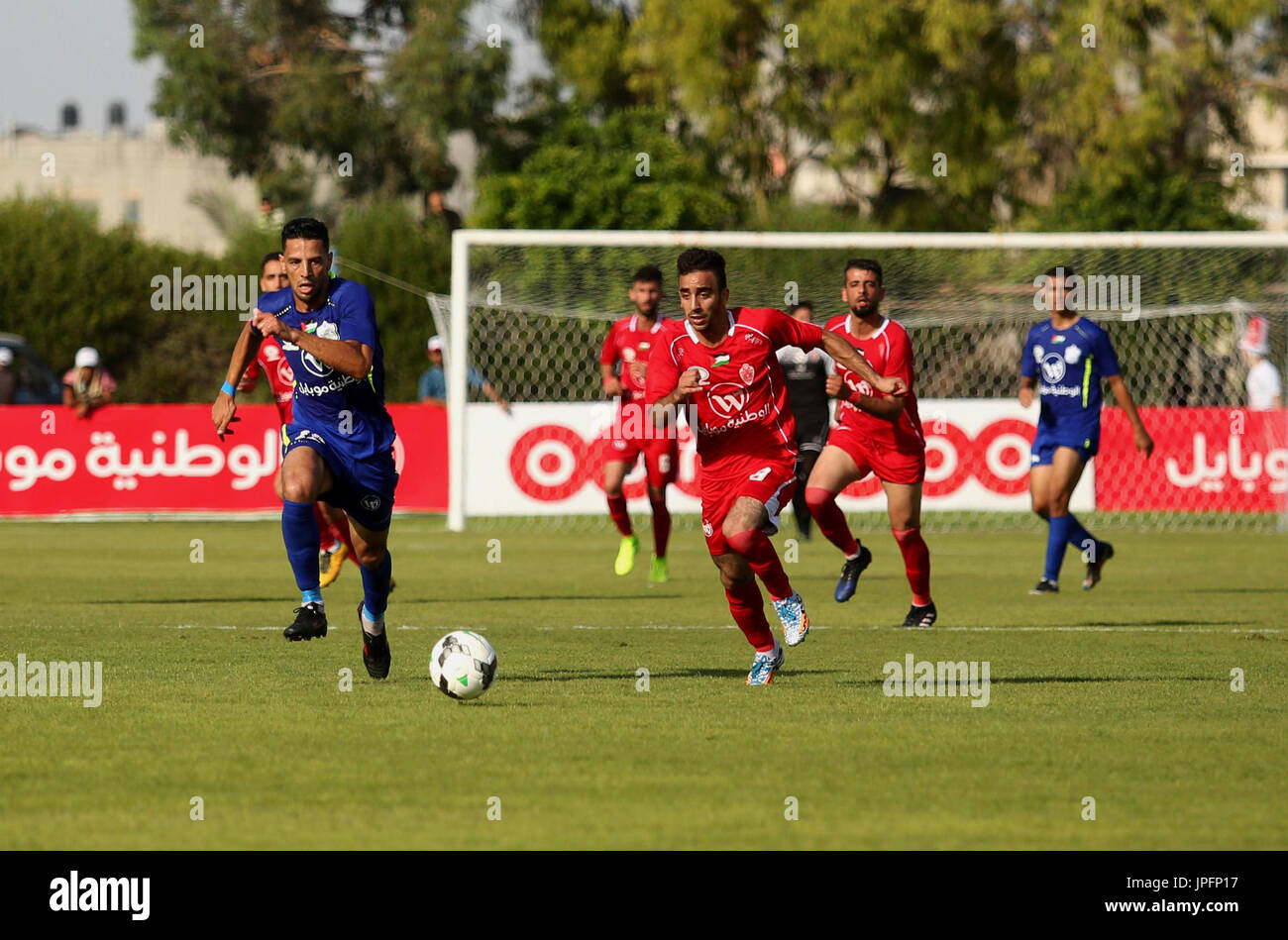 Gaza City, Gaza Strip, Palestinian Territory. 1st Aug, 2017. Players of ...
