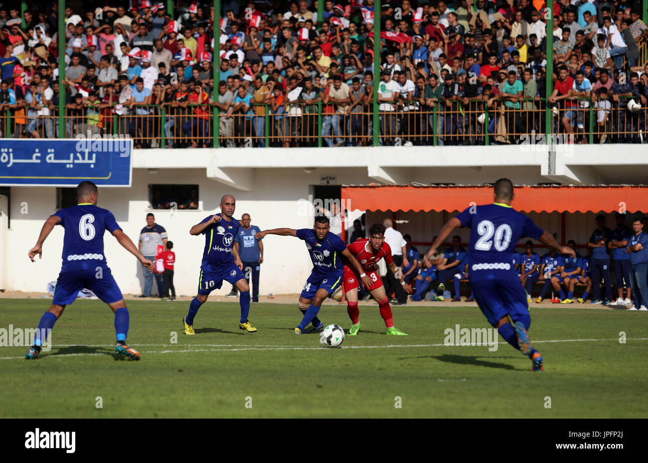 Gaza City, Gaza Strip, Palestinian Territory. 1st Aug, 2017. Players of ...