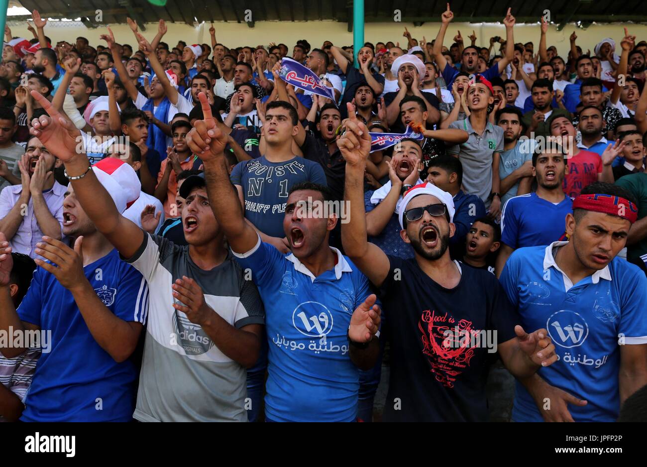 Gaza City, Gaza Strip, Palestinian Territory. 1st Aug, 2017. Fans of ...