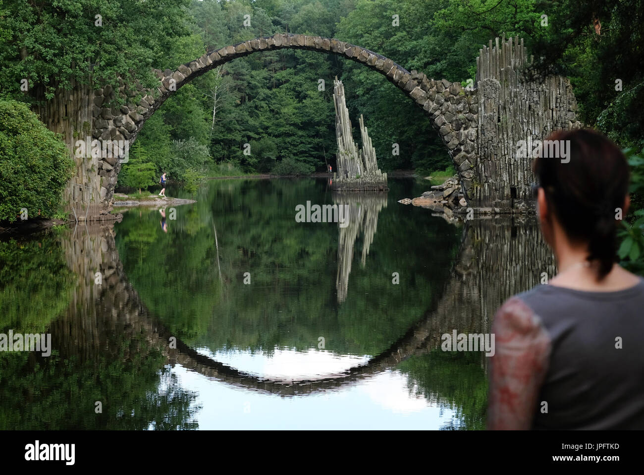 Saxony, Germany. 29th July, 2017. The Rakotzbrucke (Rakotz Bridge) in ...