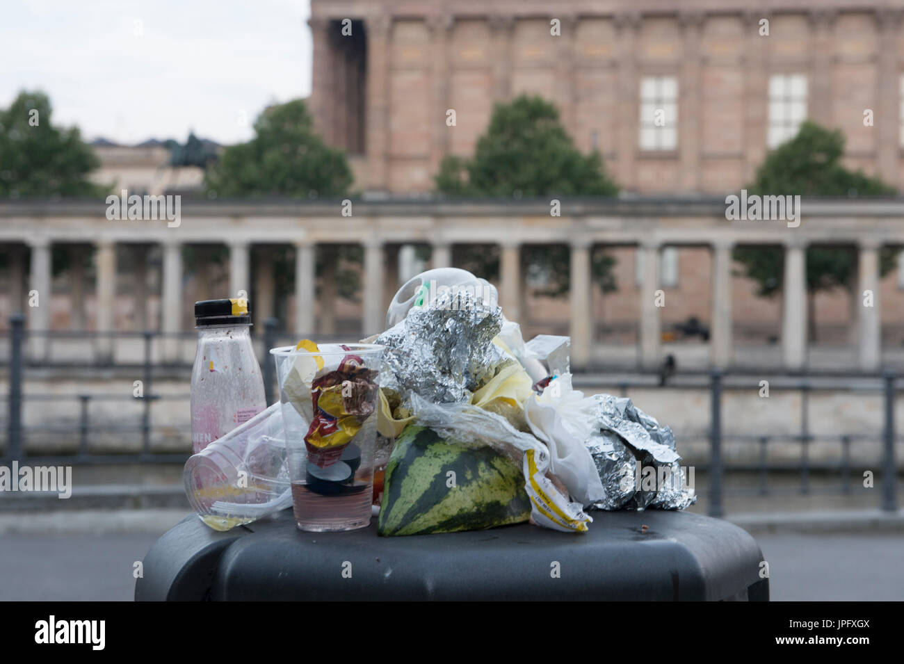Berlin, Germany. 02nd Aug, 2017. An overflowing trash can pictured in ...
