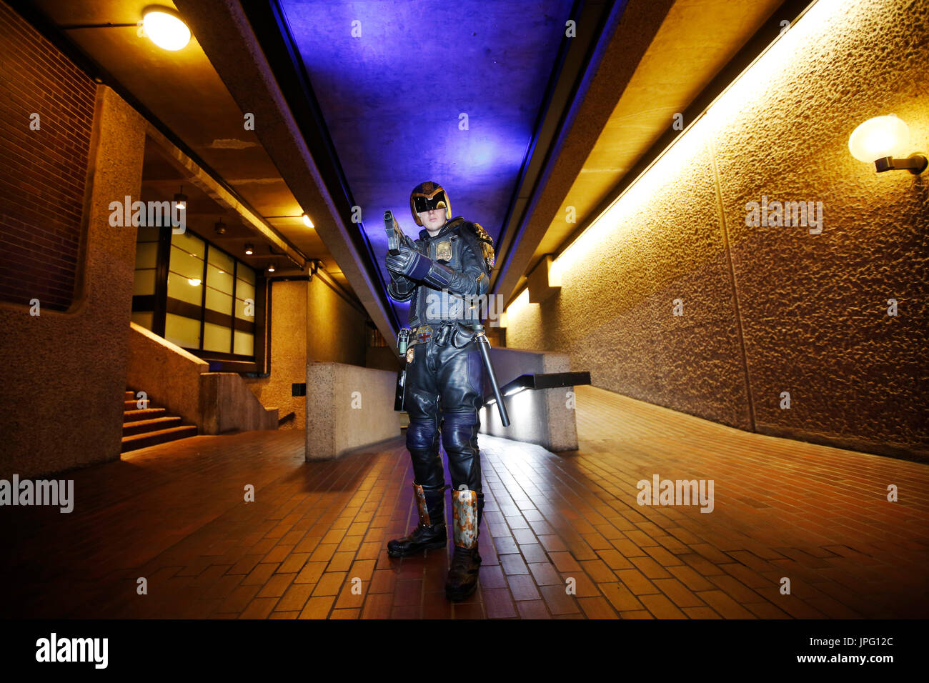 London, UK. 2nd Aug, 2017. William Conley poses as Judge Enza, a ...