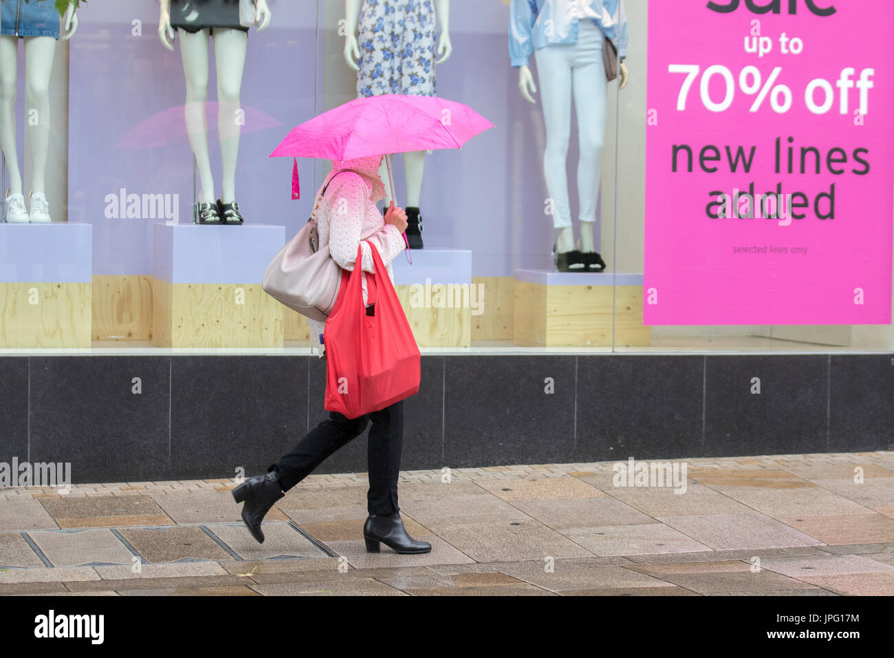 Preston, Lancashire, 2nd August 2017. UK Weather. The typical British ...