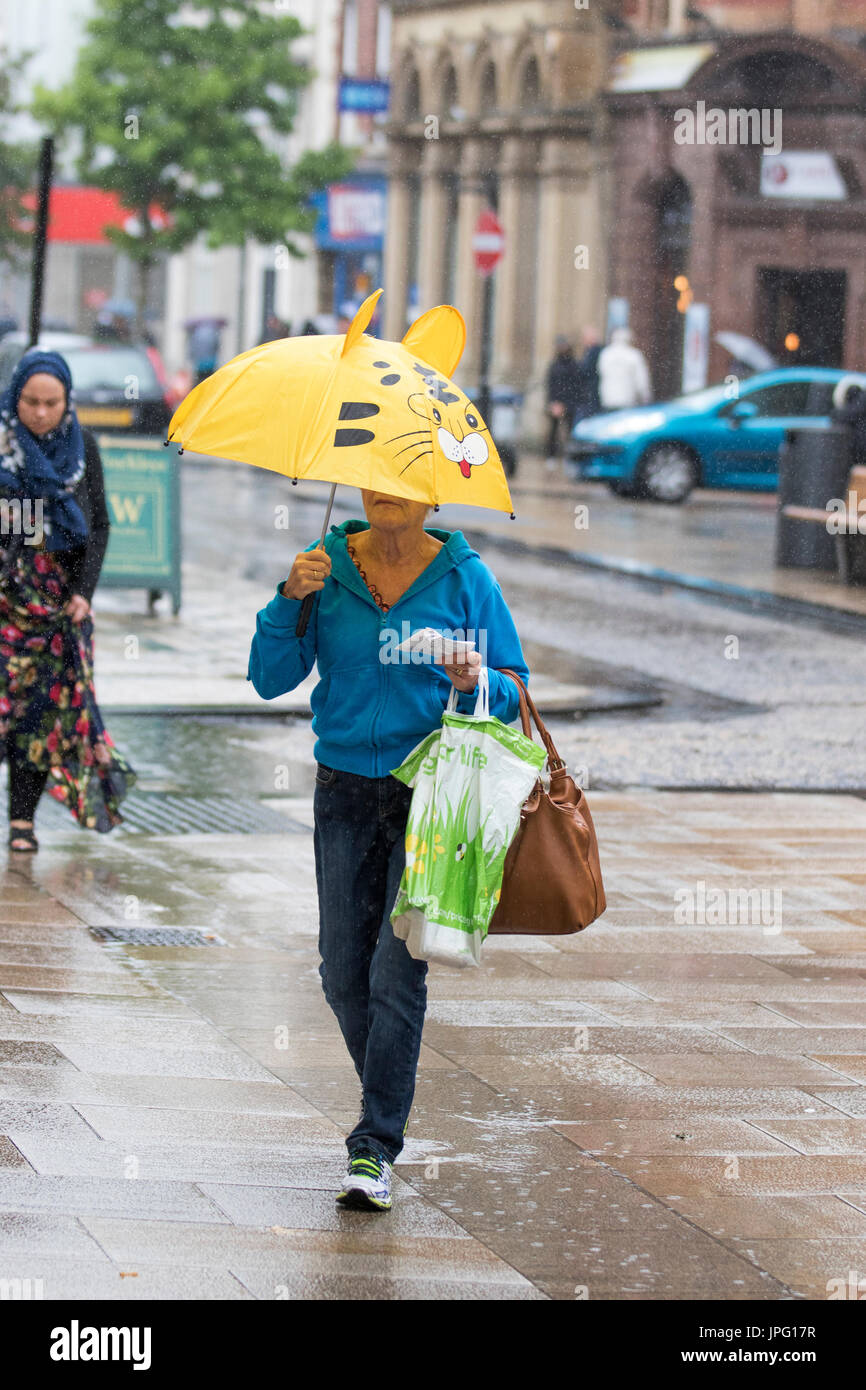 Preston, Lancashire, 2nd August 2017. UK Weather. The typical British ...