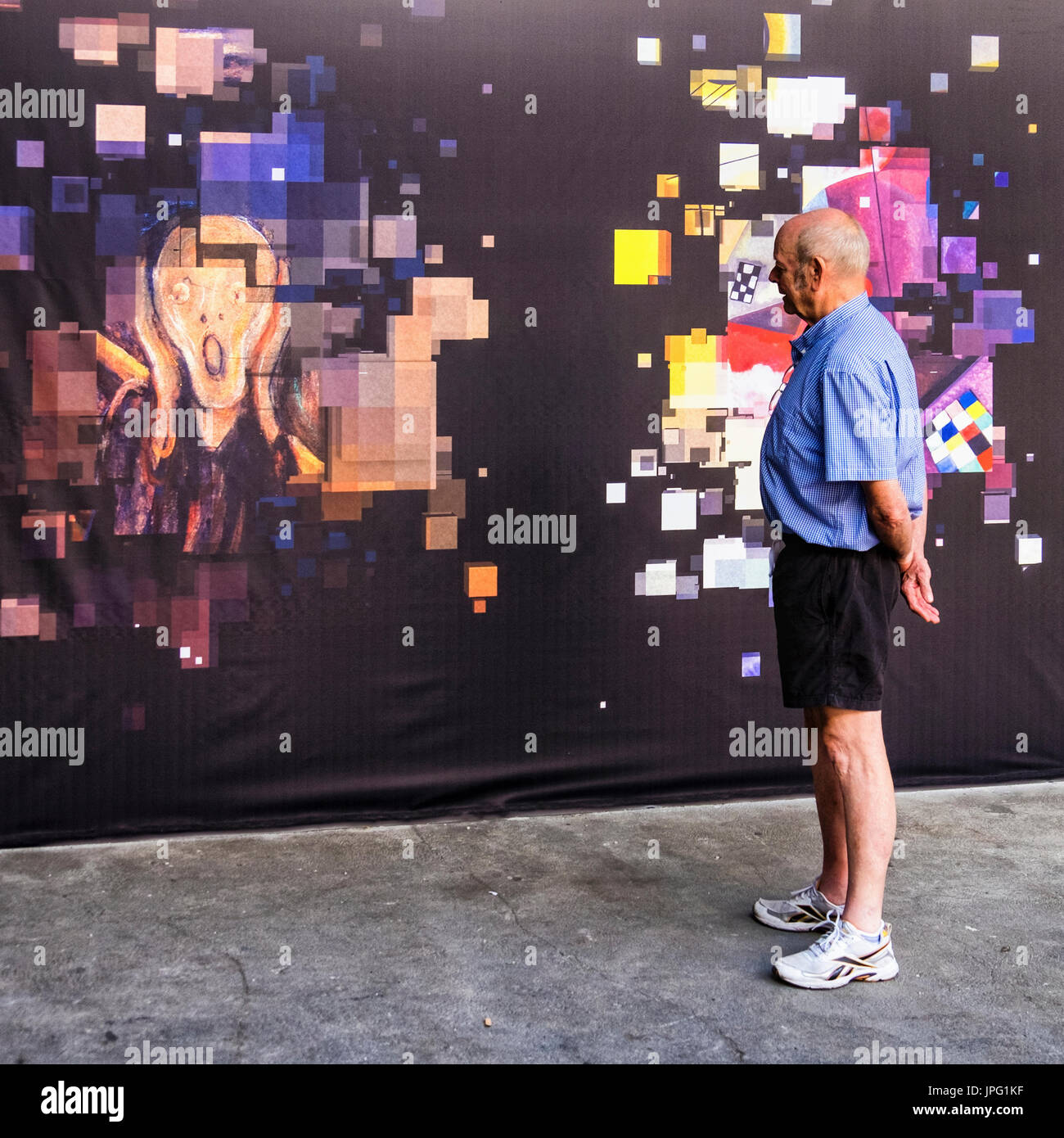 Poster advertising multimedia art exhibition hi-res stock photography ...