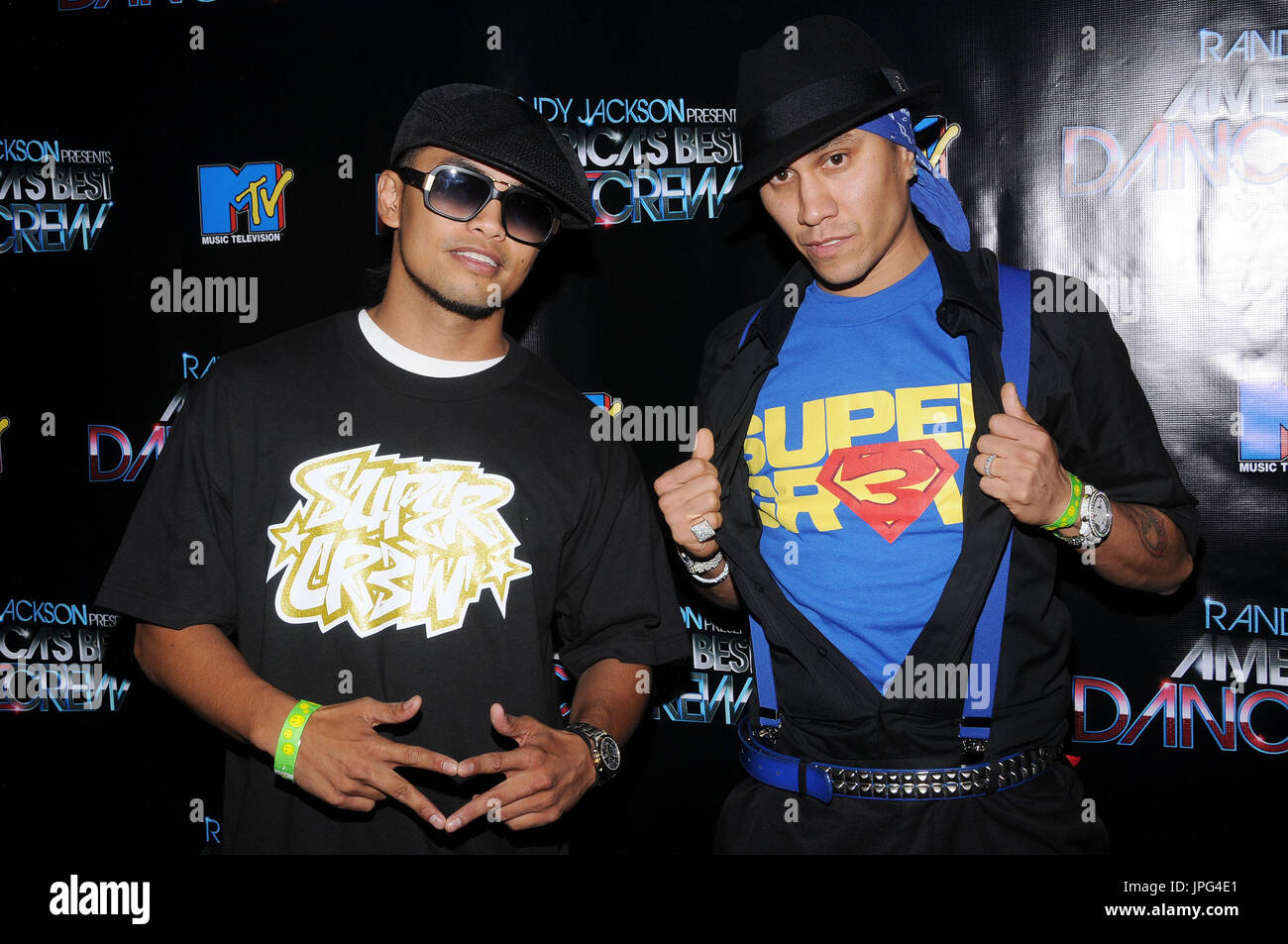 Chris Gatdula of the Jabbawockeez and Taboo of the Black Eyed Peas at the live taping of Randy ...