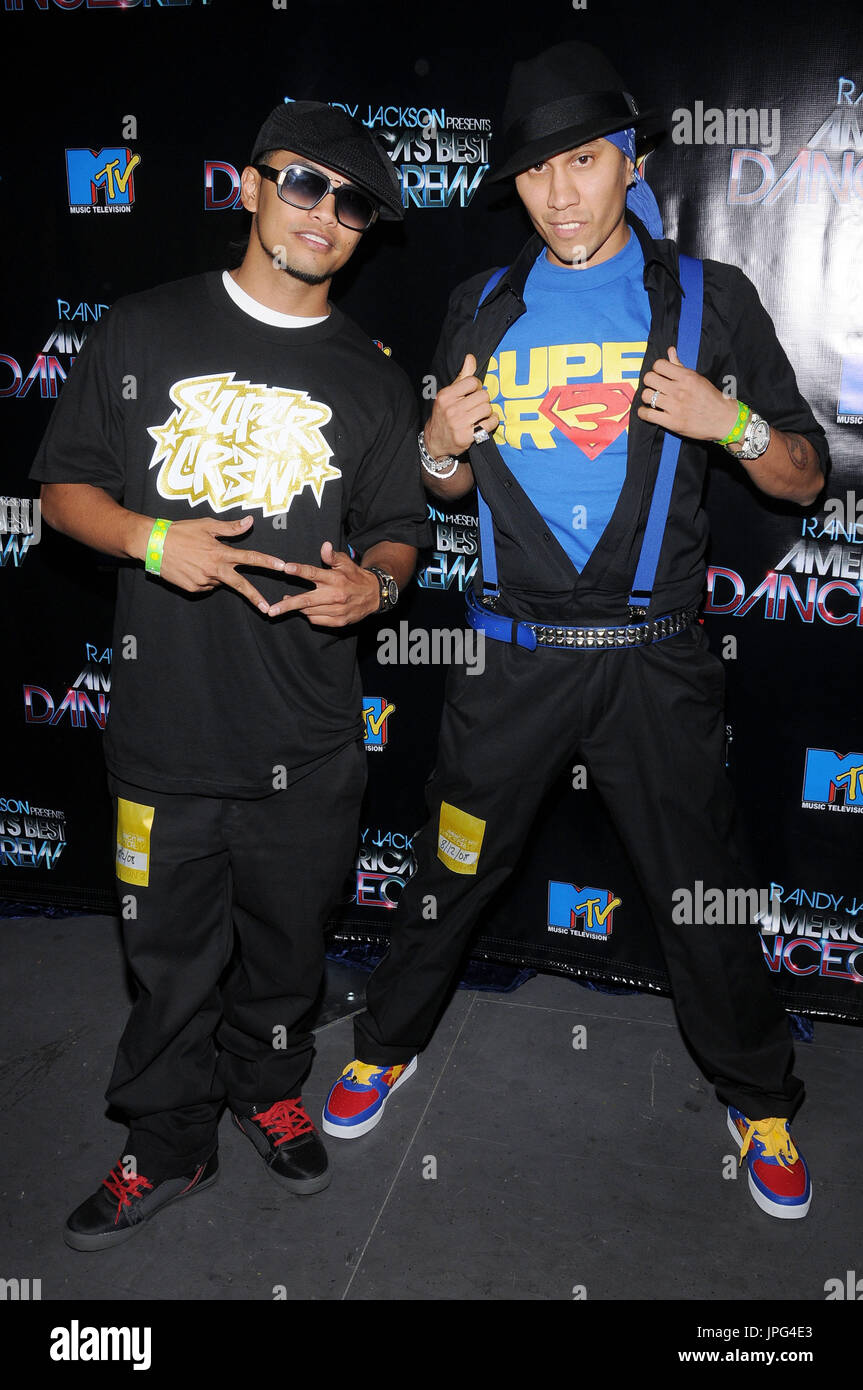 Chris Gatdula of the Jabbawockeez and Taboo of the Black Eyed Peas at the live taping of Randy ...