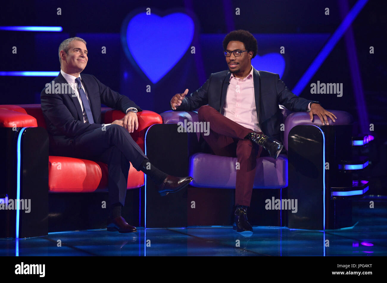 LOVE CONNECTION, (from left): host Andy Cohen, 'single' Evan Jones ...