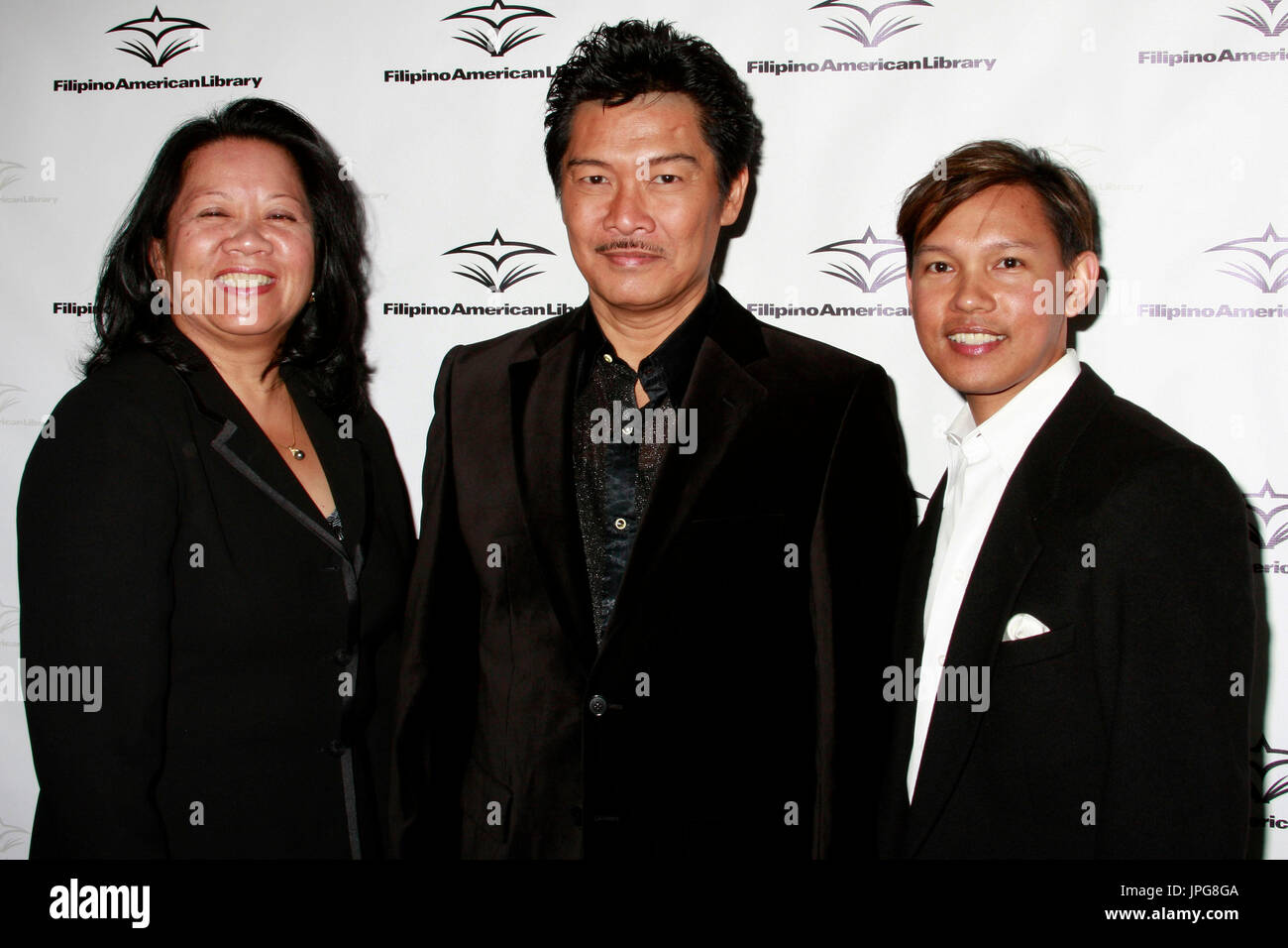 Rose Ibanez, Mon David and John Mina at The Filipino American Library's ...