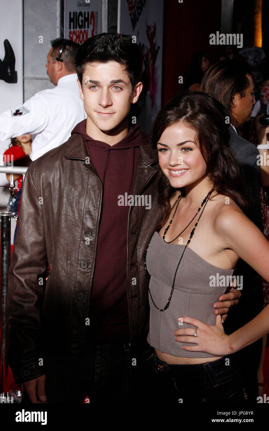 (l-r) David Henrie and Lucy Hale at the Los Angeles Premiere of "High ...