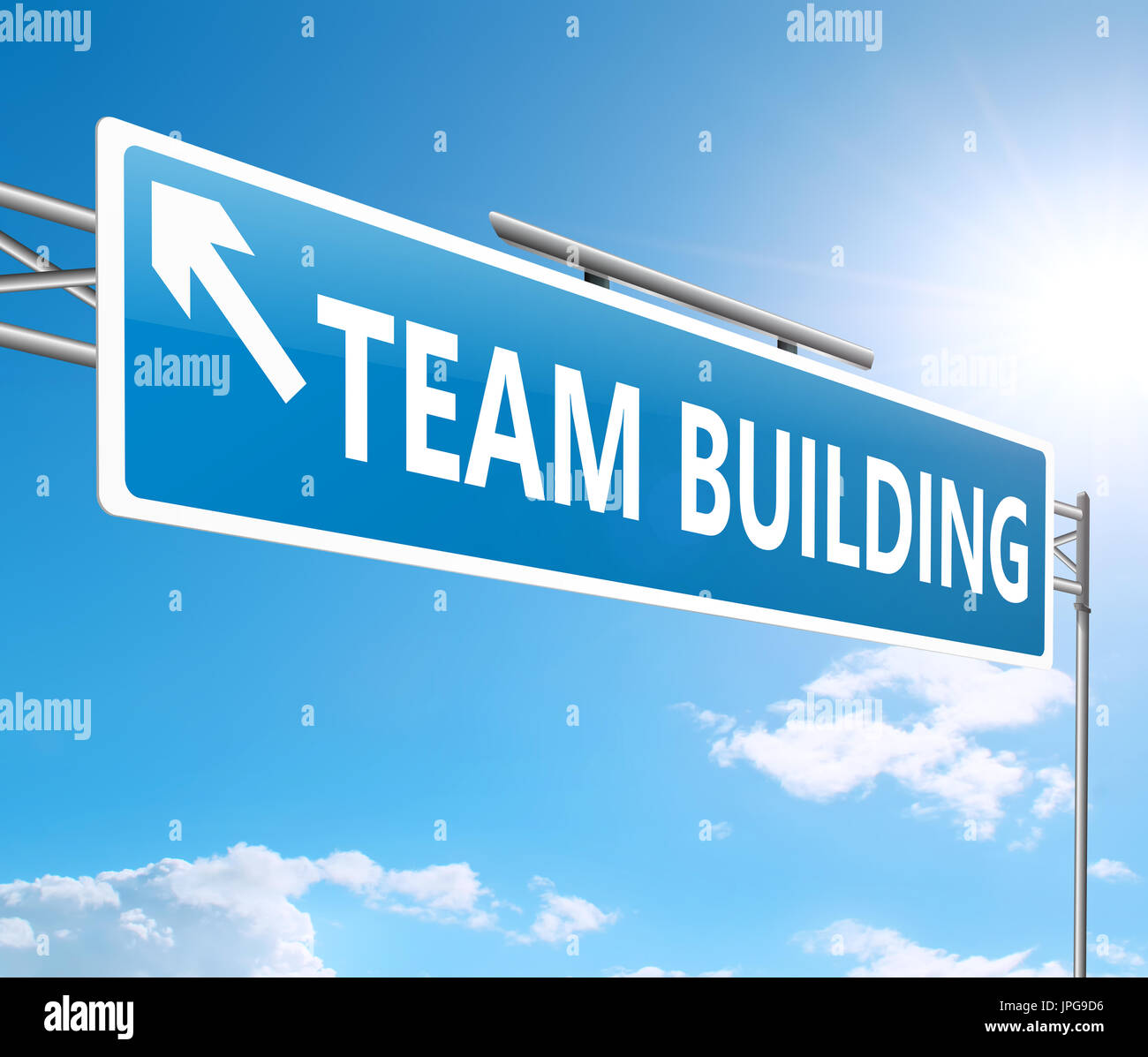 3d Illustration depicting a sign with a team building concept Stock ...