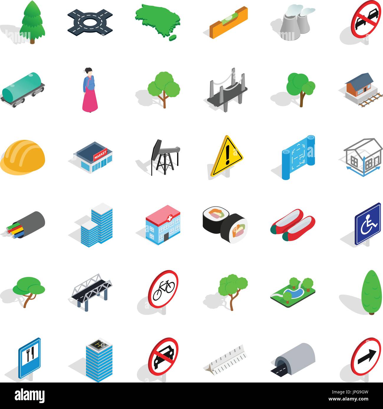 Tower icons set, isometric style Stock Vector Image & Art - Alamy