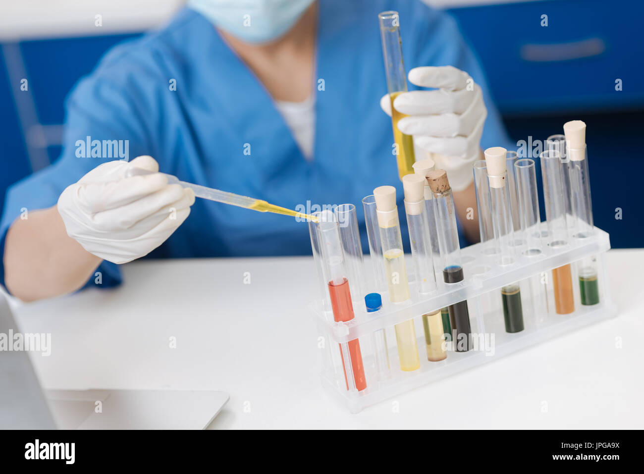 Selective focus of chemical samples Stock Photo - Alamy