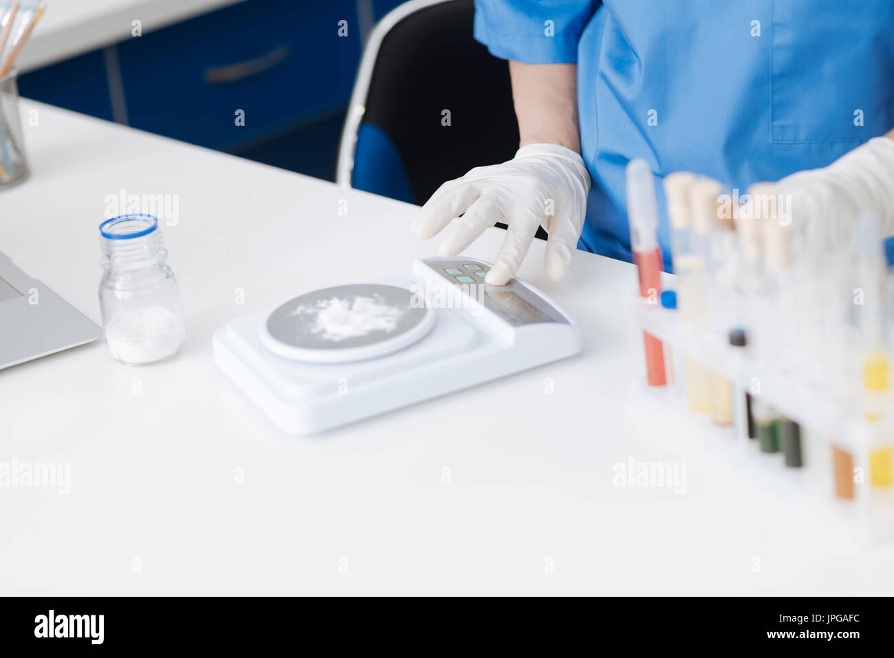 Close up of professional electronic scales Stock Photo - Alamy