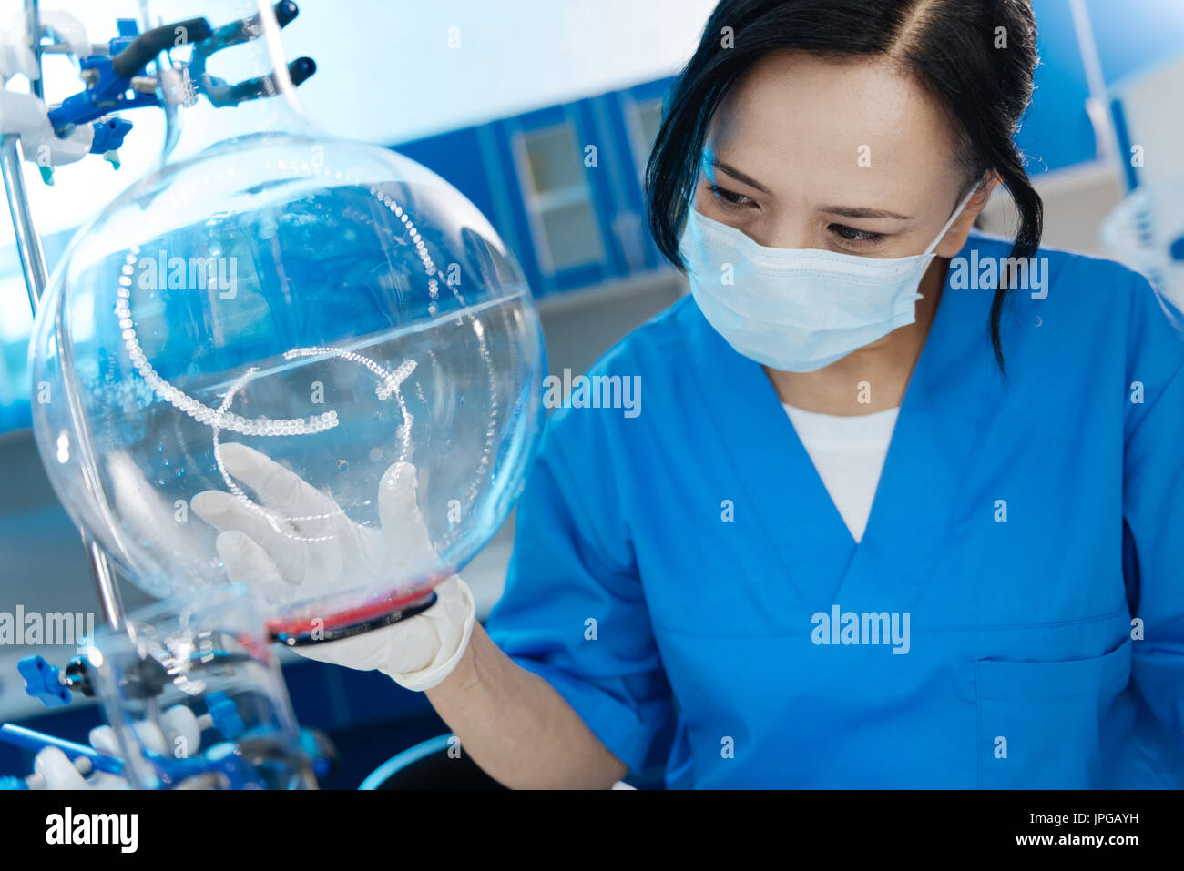 Lab flask woman research hi-res stock photography and images - Alamy