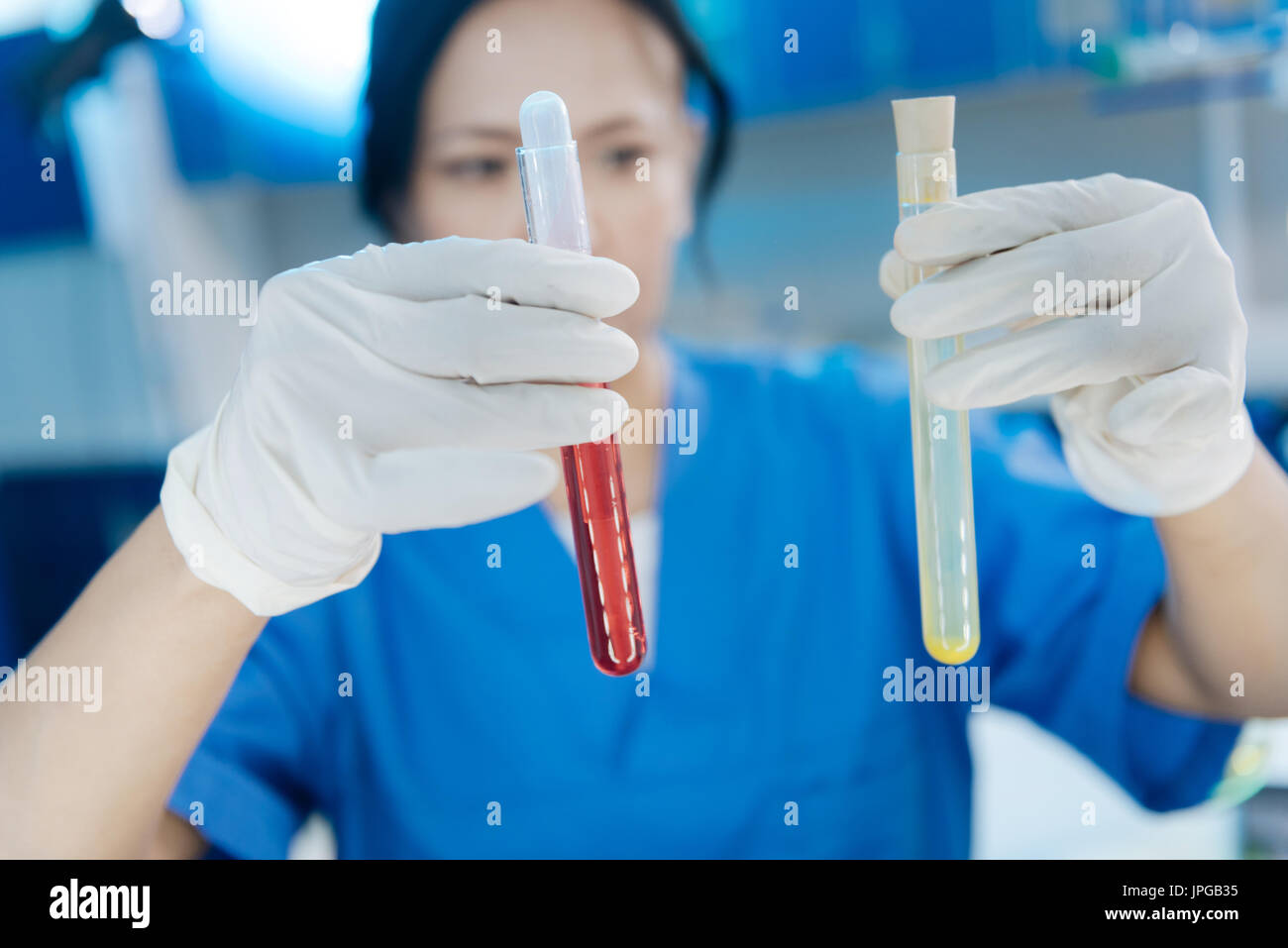 Female lab research worker in hi-res stock photography and images - Alamy