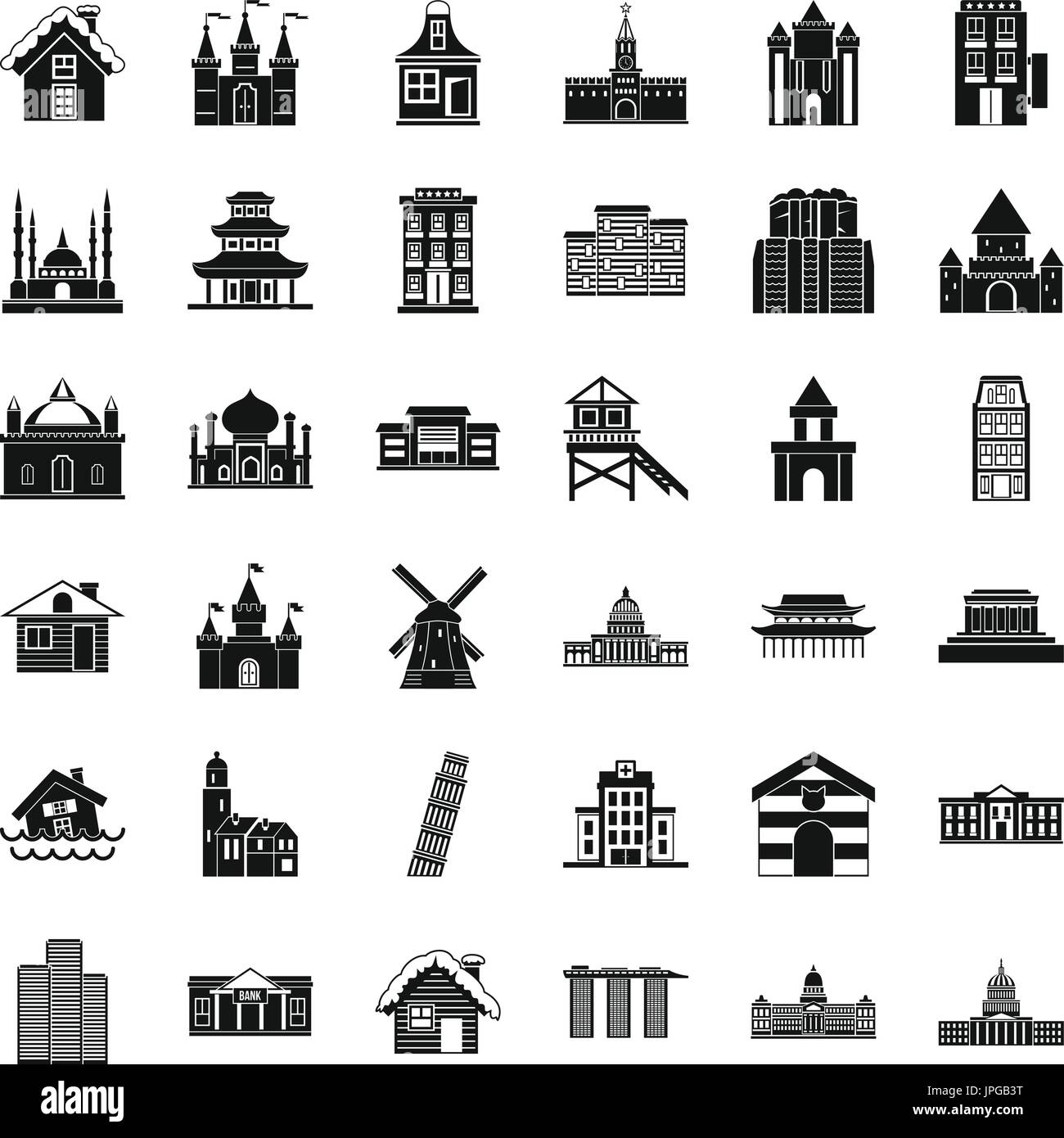 Tower building icons set, simple style Stock Vector Image & Art - Alamy