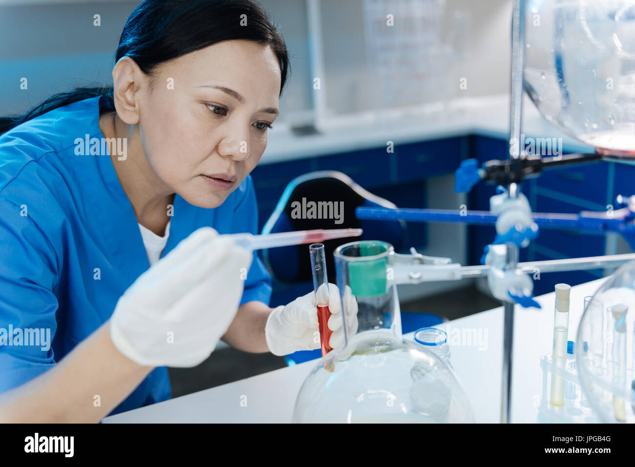 Smart professional scientist being focused on the experiment Stock ...