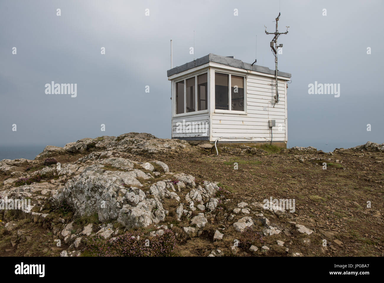 The old Coastguard lookout hut at Wooltack Point, Martin's Haven ...