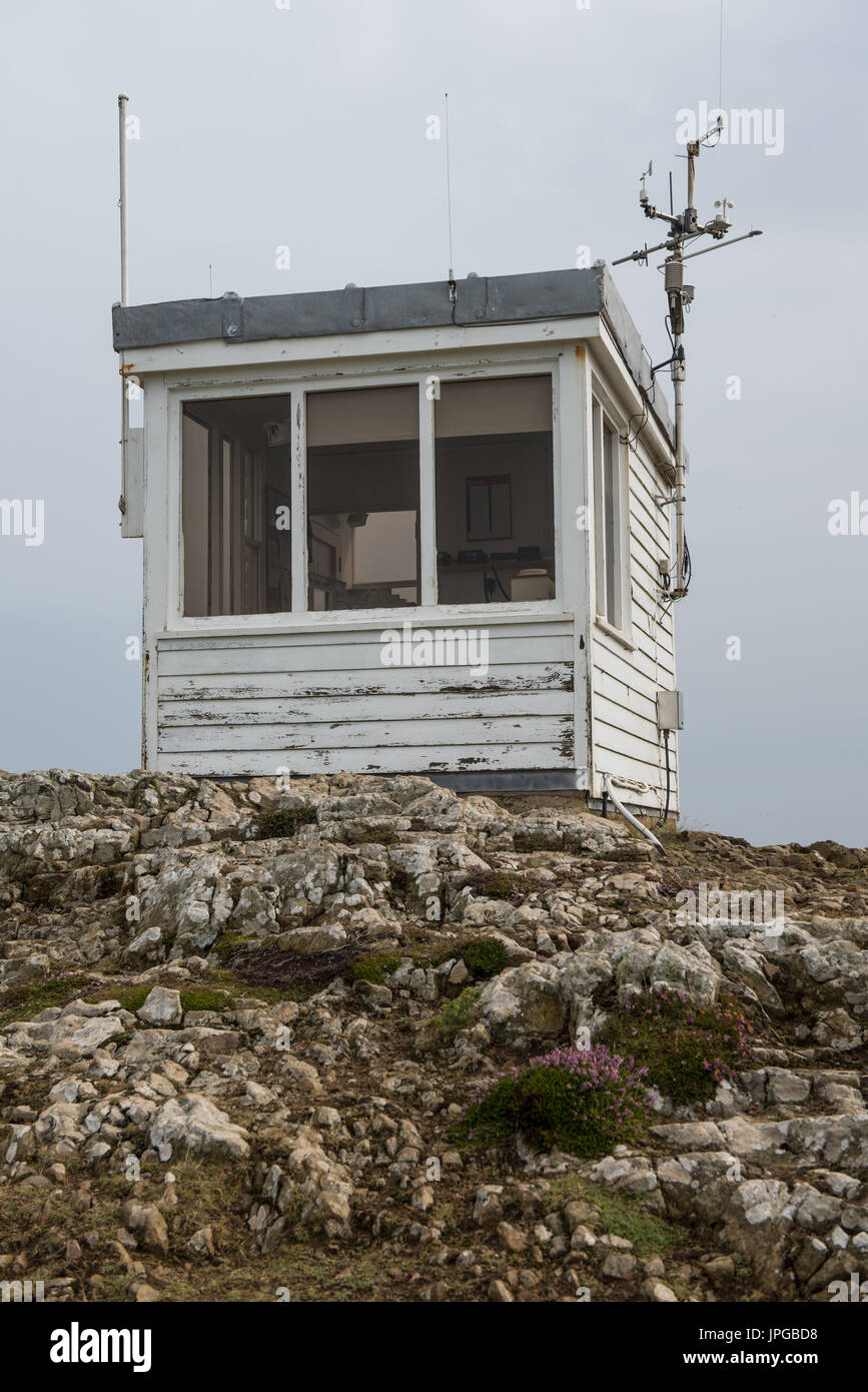 The old Coastguard lookout hut at Wooltack Point, Martin's Haven ...