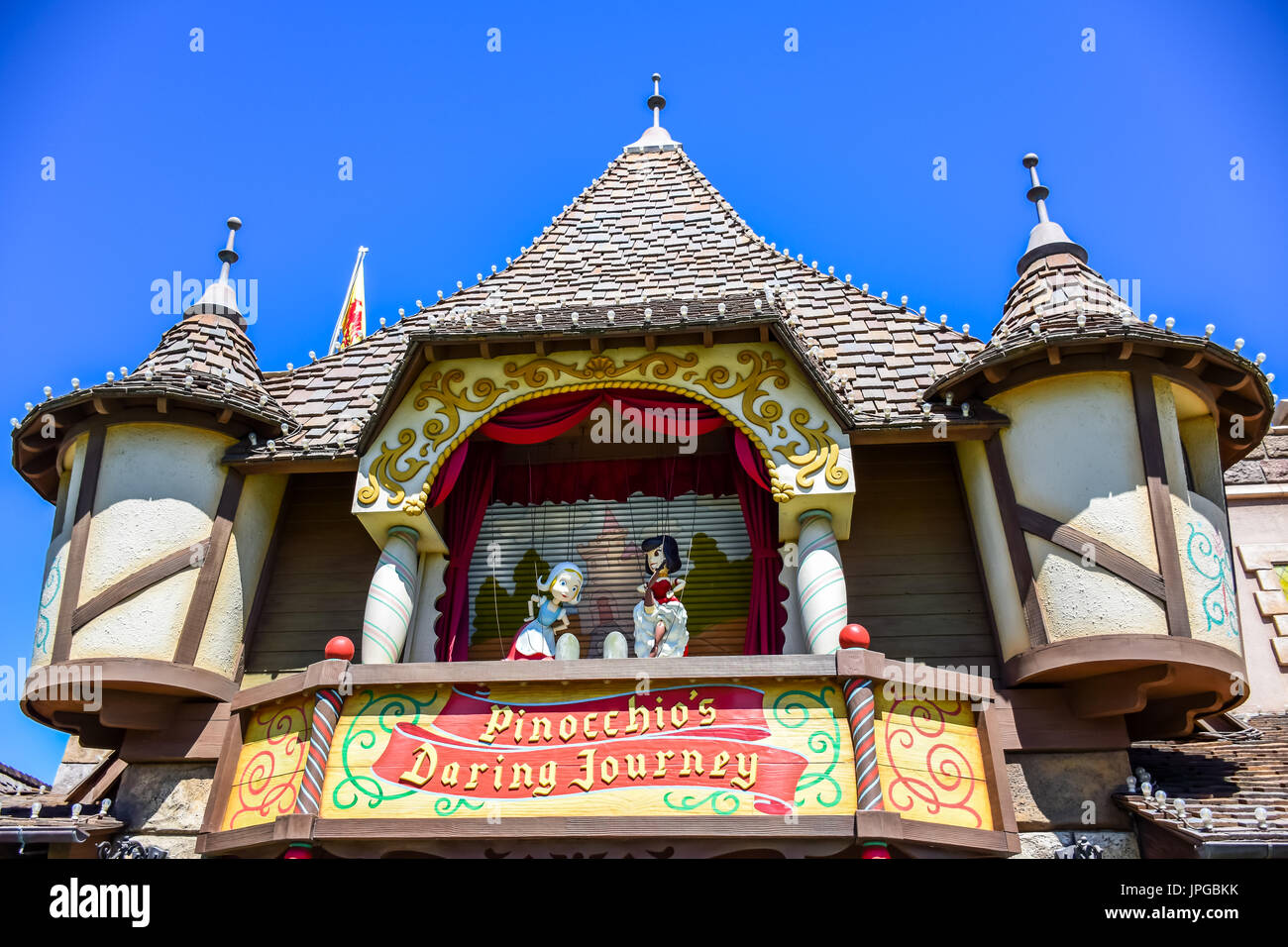 CHIBA, JAPAN: Pinocchio's Daring Journey attraction in Fantasyland ...