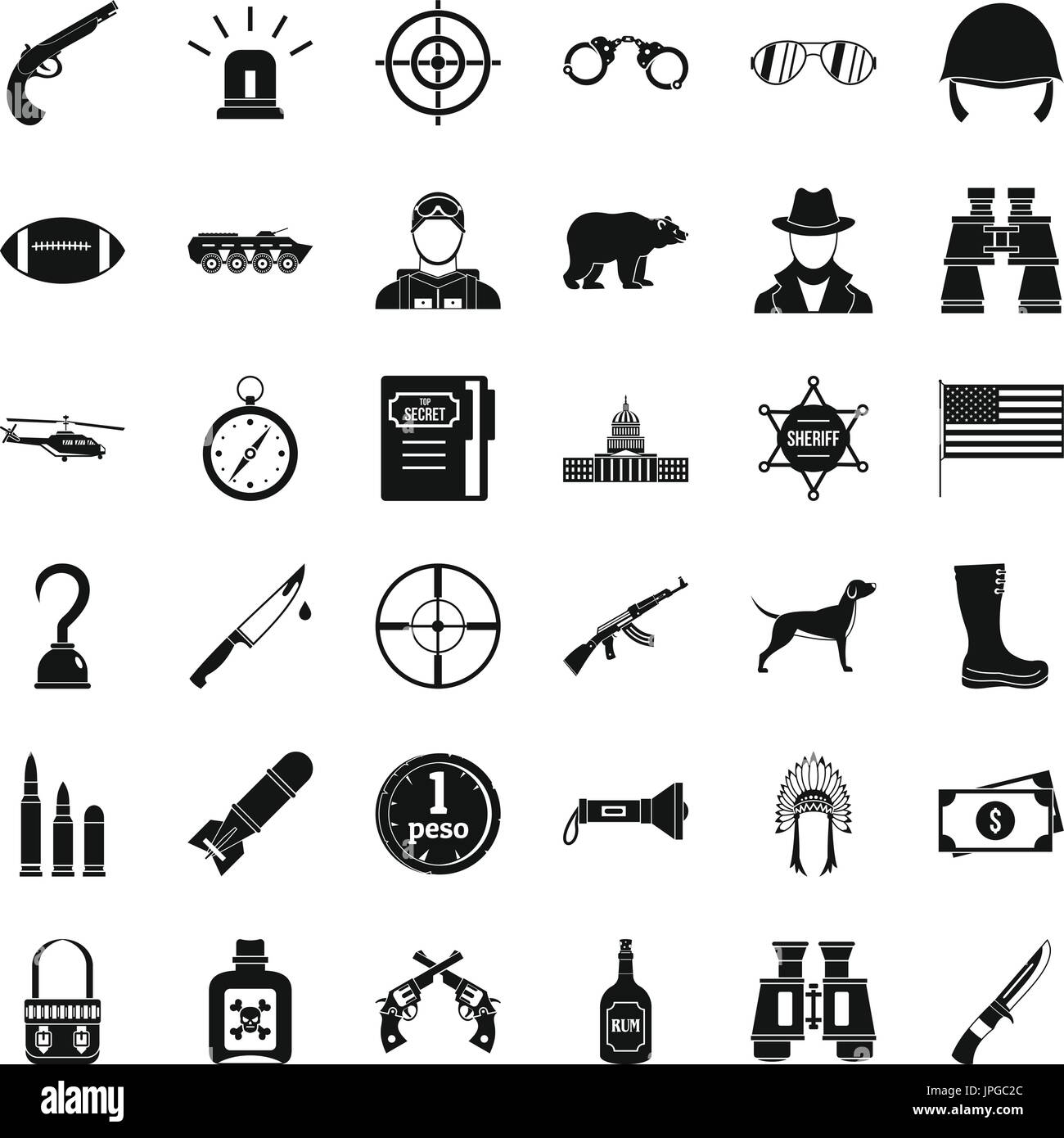 Weapon icons set, simple style Stock Vector Image & Art - Alamy