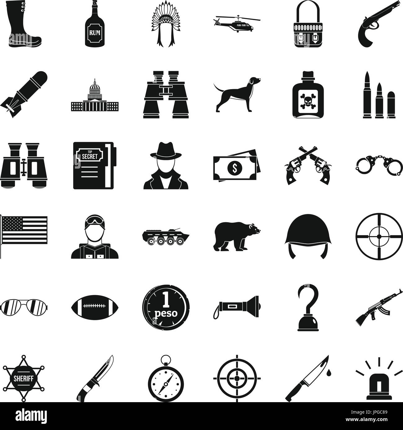 Hunting icons set, simple style Stock Vector Image & Art - Alamy