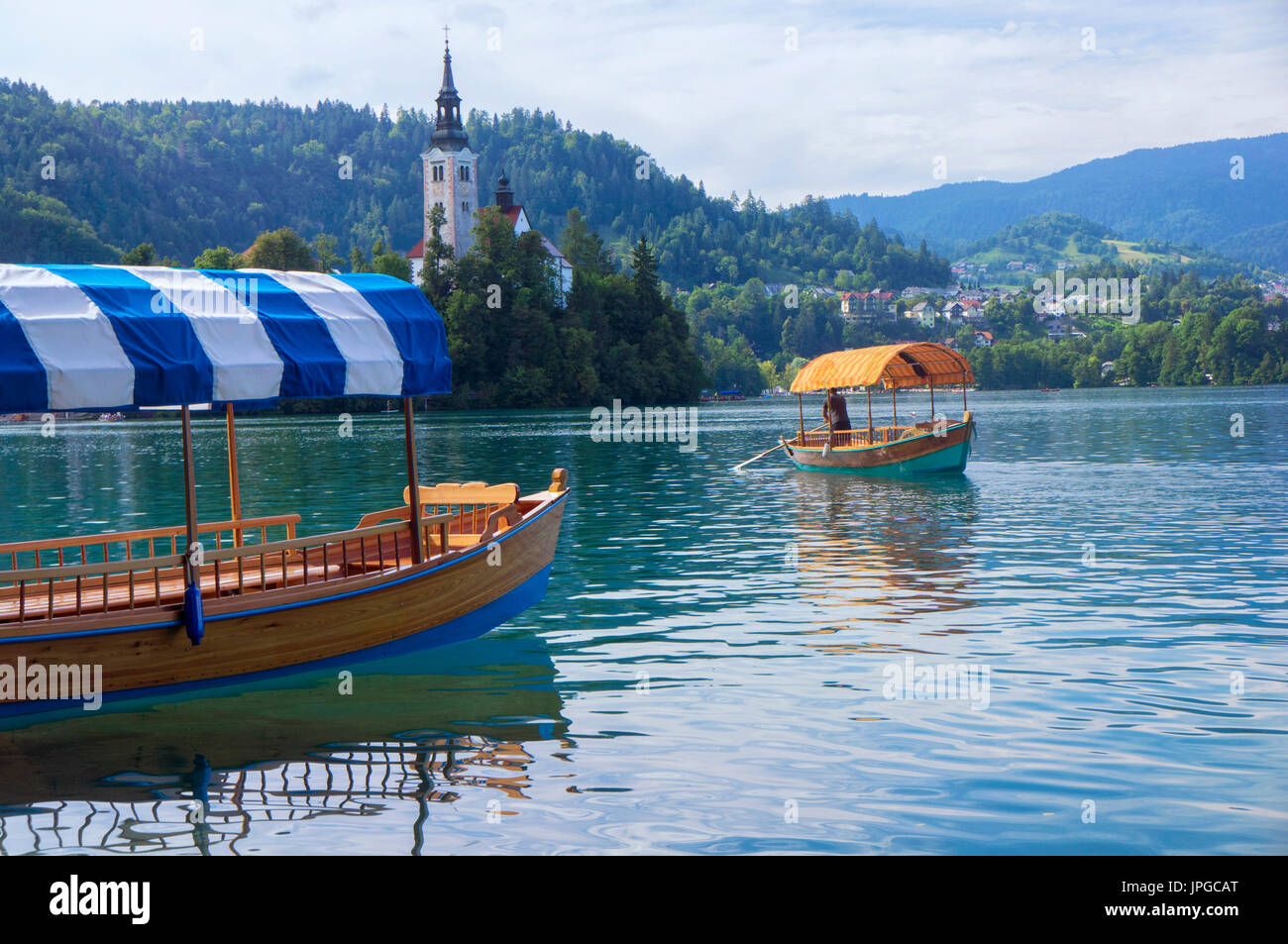 Pletna boat ride hi-res stock photography and images - Alamy