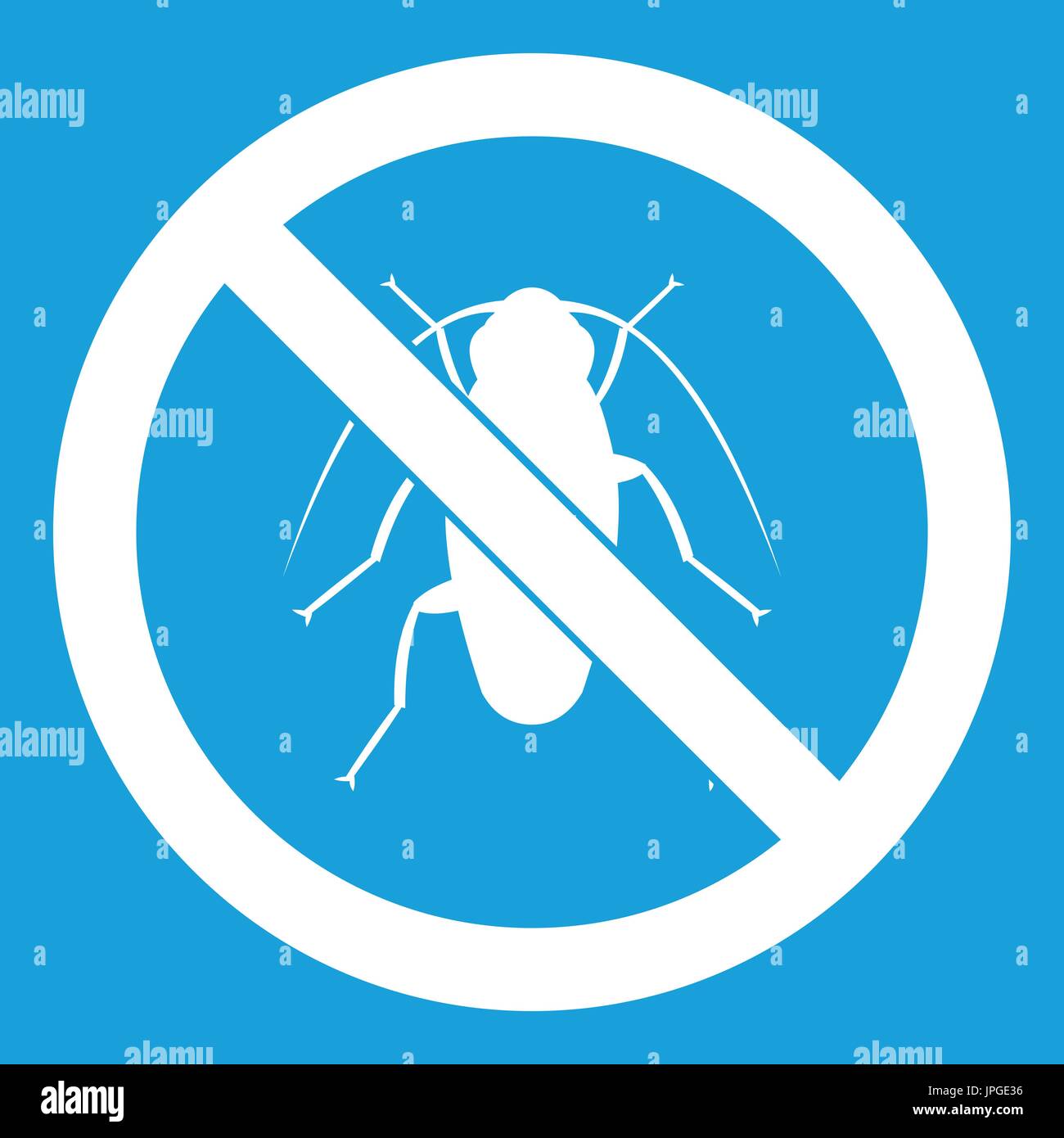 No cockroach sign icon white Stock Vector Image & Art - Alamy