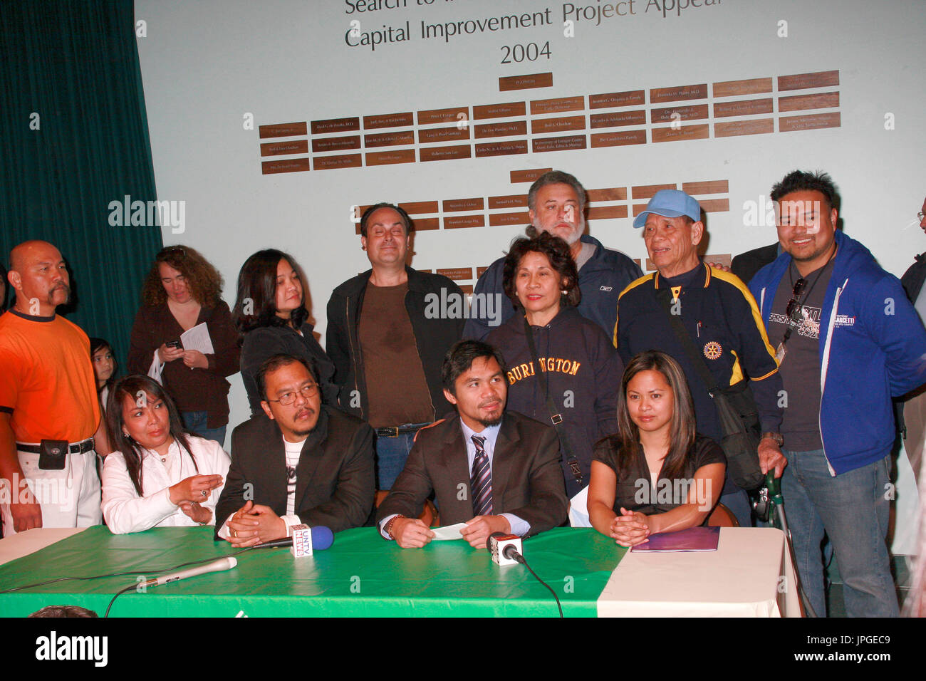Manny Pacquiao with members of Neigbhorhood Historic Filipinotown group ...