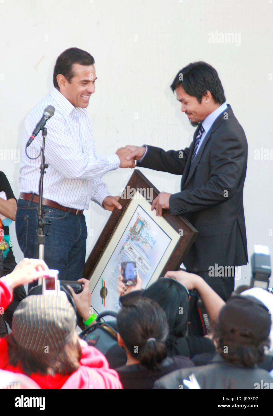 Los Angeles Mayor Antonio Villaraigosa and Manny Pacquiao at the Day of ...