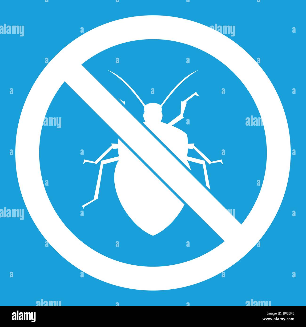 No bug sign icon white Stock Vector Image & Art - Alamy