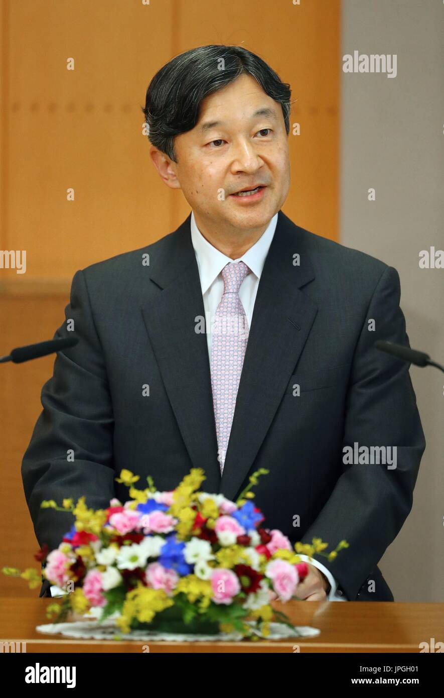 Japanese Crown Prince Naruhito speaks at a press conference at his ...