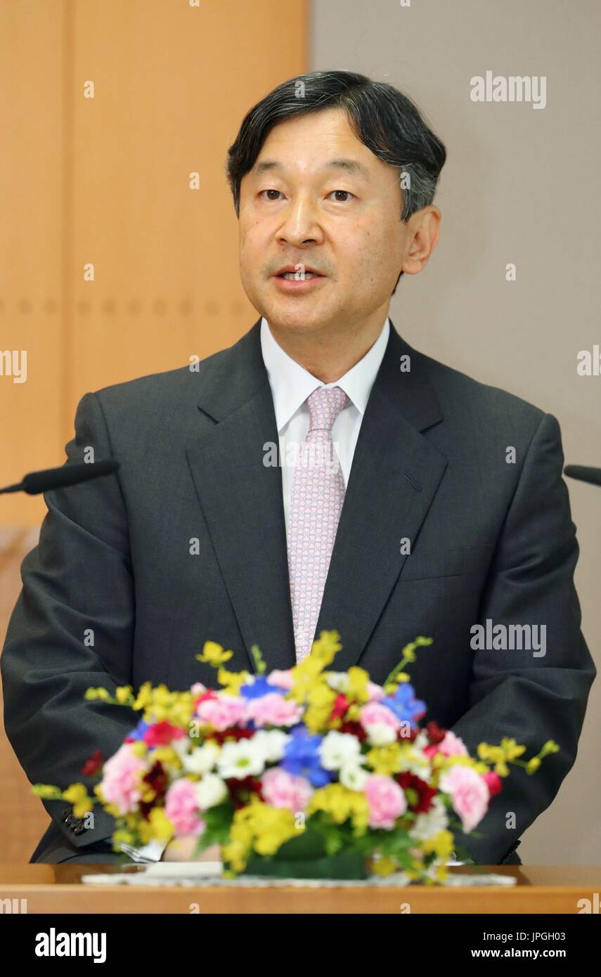 Japanese Crown Prince Naruhito speaks at a press conference at his ...