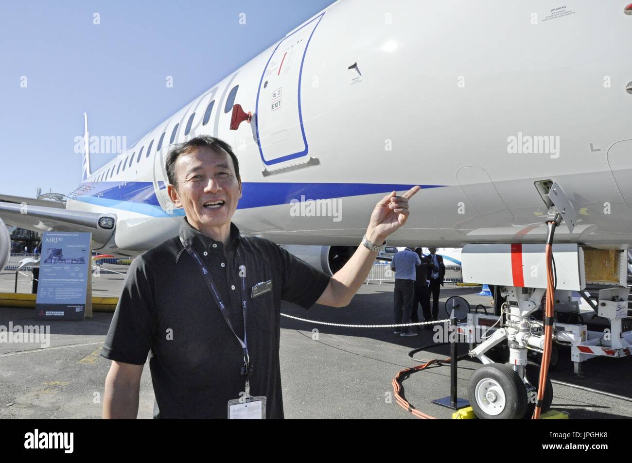Yoshiyuki Yasumura, chief test pilot of the Mitsubishi Regional Jet ...