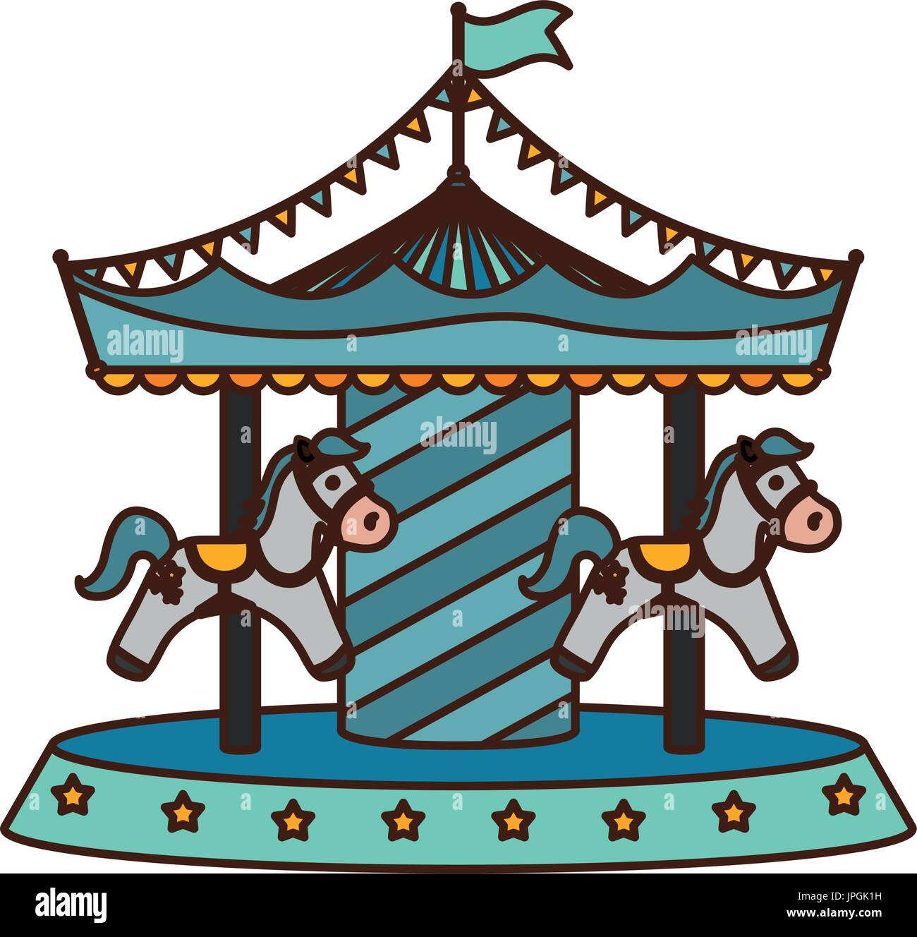 Carrousel circus cartoon Stock Vector Image & Art - Alamy