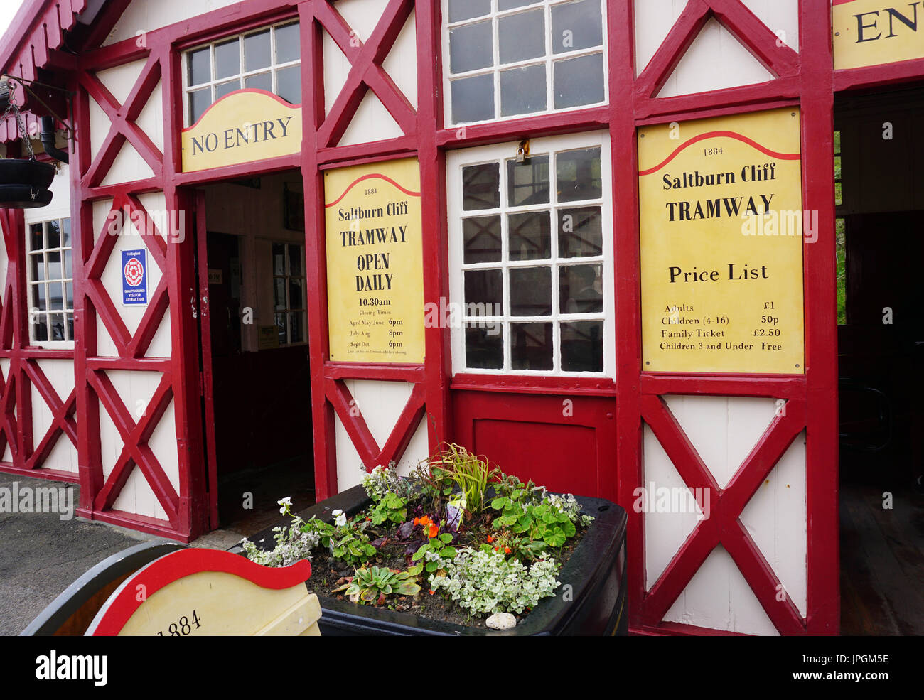 Saltburn Pier Cliff Lift Tramway Entrance Stock Photo - Alamy