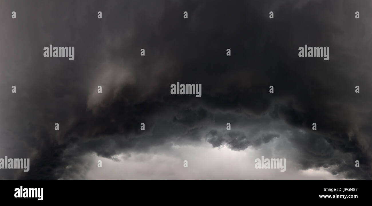 abstract background from sky and dark storm clouds, panorama. panoramic ...