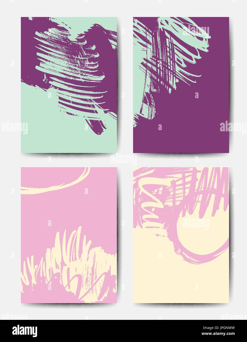 Modern brush vector postcard template Stock Vector Image & Art - Alamy