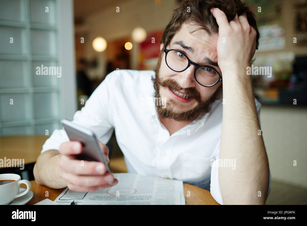 Nervous man hi-res stock photography and images - Alamy