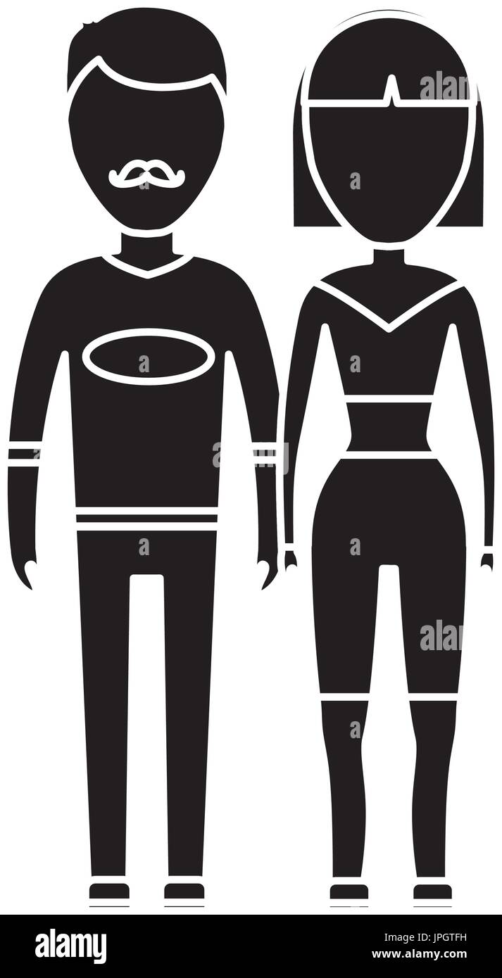 avatar couple of woman and man icon Stock Vector Image & Art - Alamy