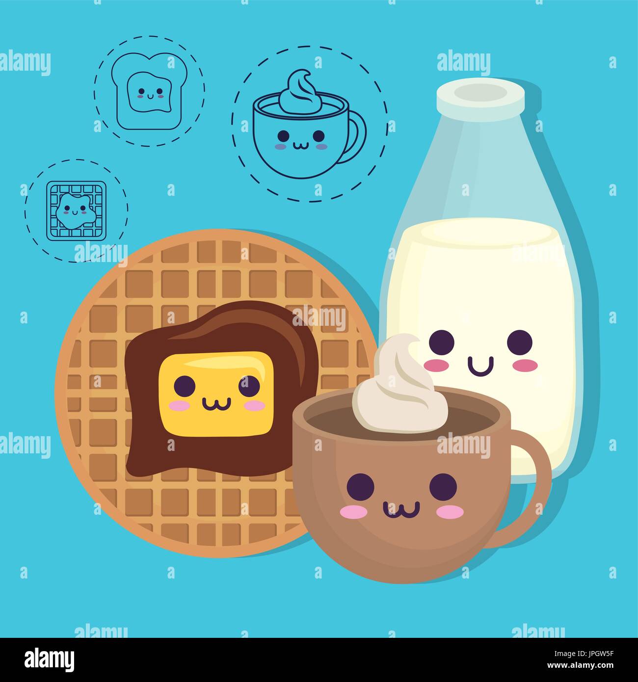 kawaii breakfast food design Stock Vector Image & Art - Alamy